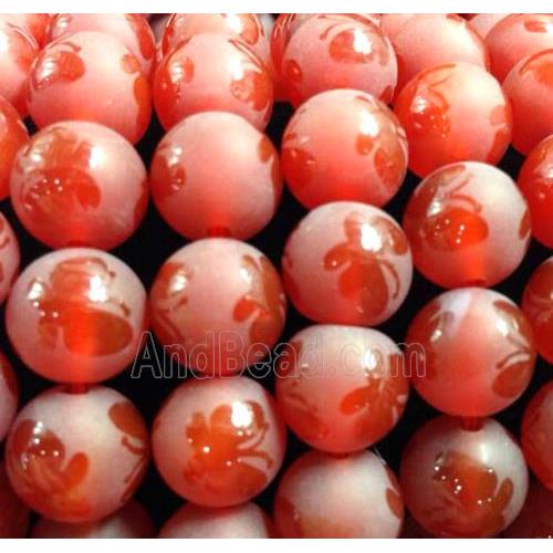 round matte red Agate Beads, approx 8mm dia (GA1004-8MM) - AndBead.com