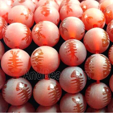 round matte Agate Beads, red, approx 8mm dia (GA1005-8MM) - AndBead.com