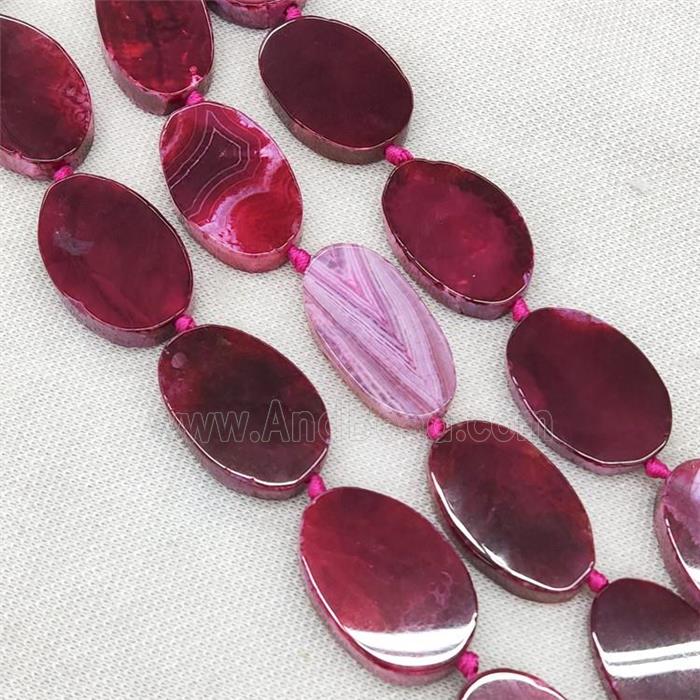 Natural Veins Agate Beads Freeform Slice Flat Red Dye, approx 25-48mm ...