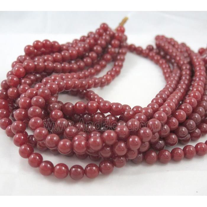round red agate beads, 10mm dia, approx 40pcs per st (GA947-10MM ...