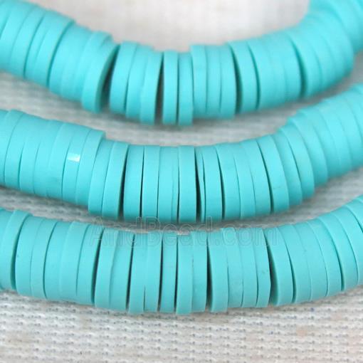 blue turq Fimo Polymer Clay heishi beads, approx 6mm dia (GB10427 ...