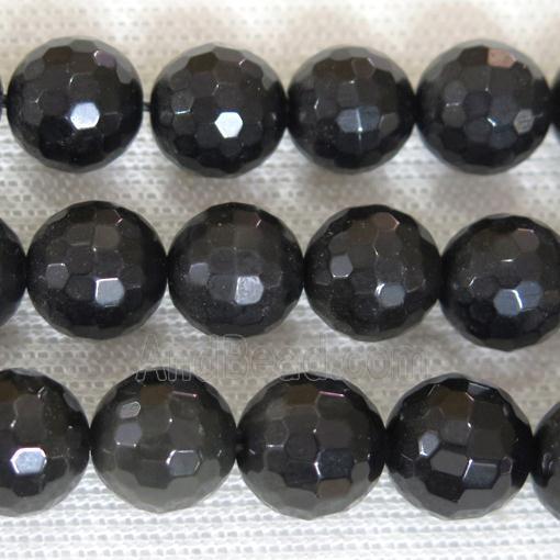 faceted round Obsidian Beads, approx 12mm dia (GB11682-12MM) - AndBead.com
