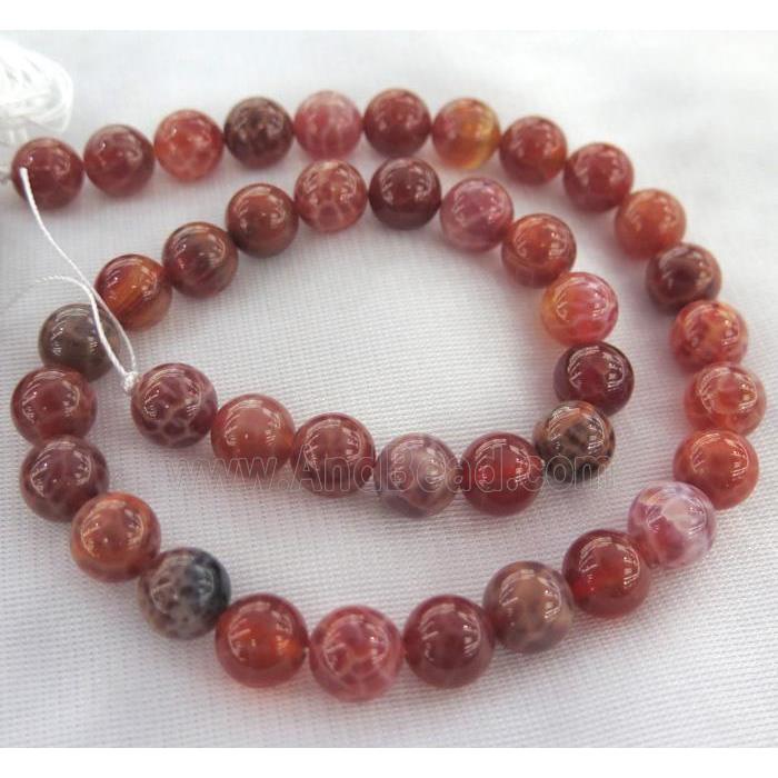 ruby Fire Agate Beads, round, approx 8mm dia (GMFA49-8MM) - AndBead.com