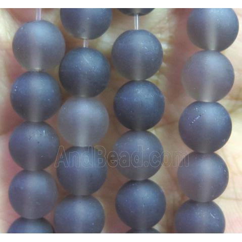 round matte Smoky Quartz Bead, approx 8mm dia (GMLB1691-8MM) - AndBead.com