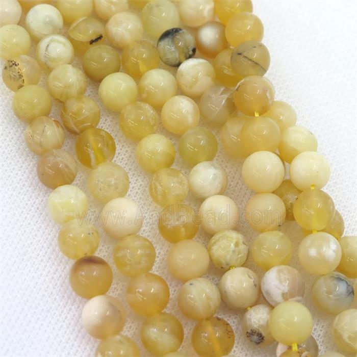 round yellow Opal Jasper beads, approx 8mm dia (GMLB2139-8MM) - AndBead.com