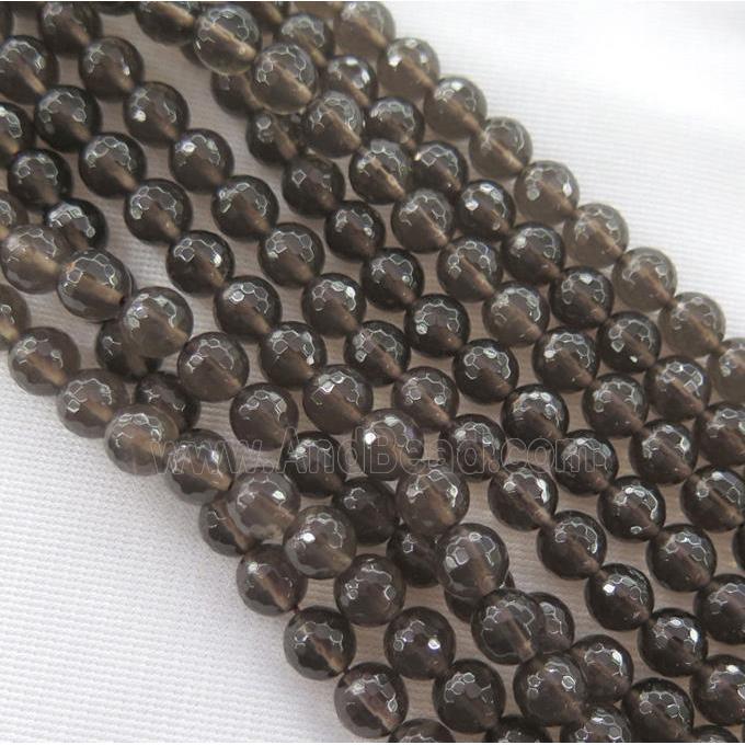 Smoky Quartz Beads, faceted round, approx 8mm dia (GMSCQ220-8MM ...
