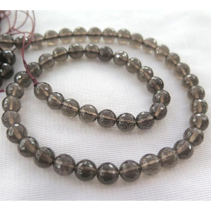 Smoky Quartz Beads, faceted round, approx 8mm dia (GMSCQ220-8MM ...