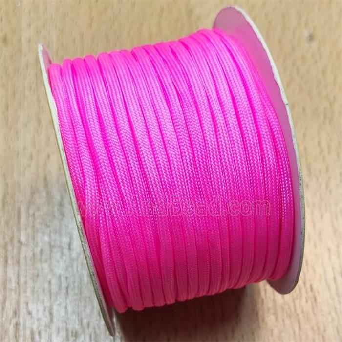 Nylon Cord Hotpink, approx 3mm, 16meters per rolls (JP00057) - AndBead.com