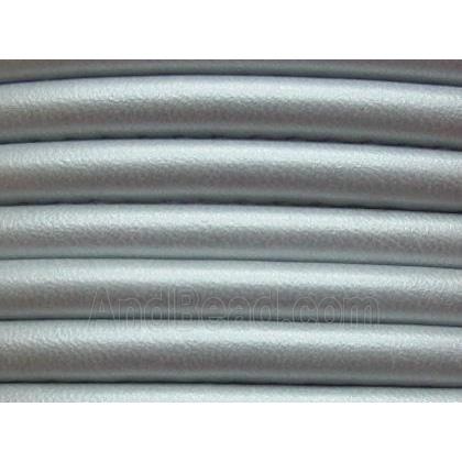 PU leather Cord, round, silver plated, approx 6mm dia (WIRELT068-6MM ...